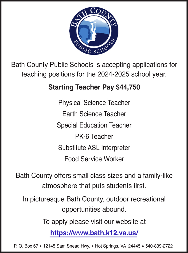 Bath Co Public Schools Teacher Positions Available bath-co-public-schools-teacher-positions-available
